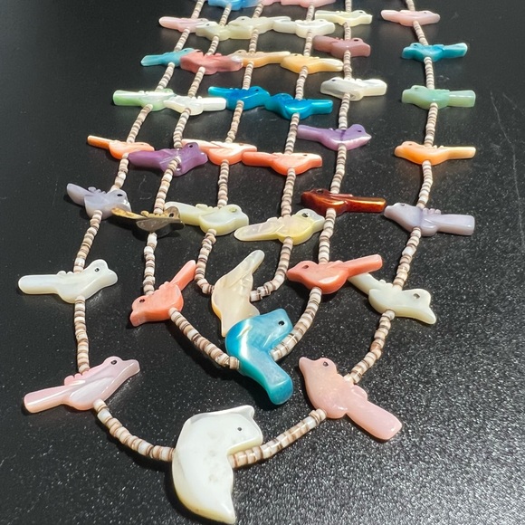 Jewelry | Vtg 3 Strand Native American Fetish Necklace Colorful Shell ...